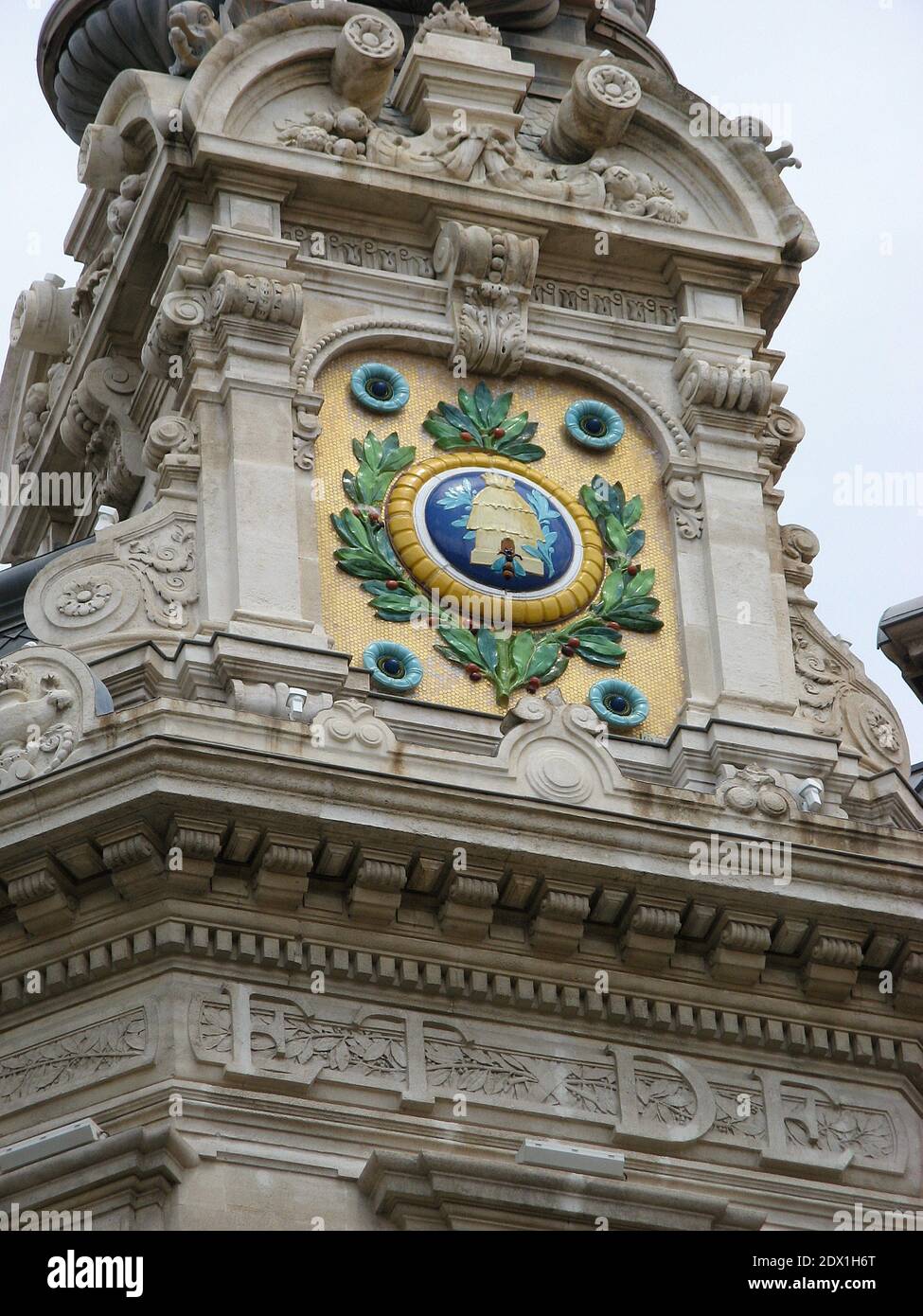 Close-up of Clock Tower with bee hive and honeycomb on Toulon Opera ...