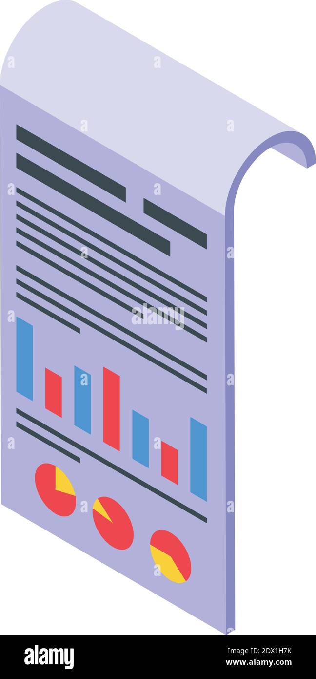 Graph chart assignment icon. Isometric of graph chart assignment vector ...