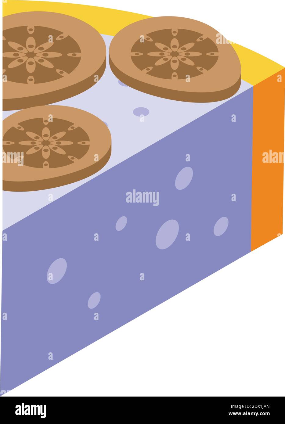Figs cheese cake icon. Isometric of figs cheese cake vector icon for ...