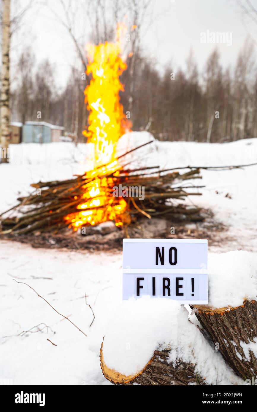 The concept of nature protection, protection from forest fires, ecology ...