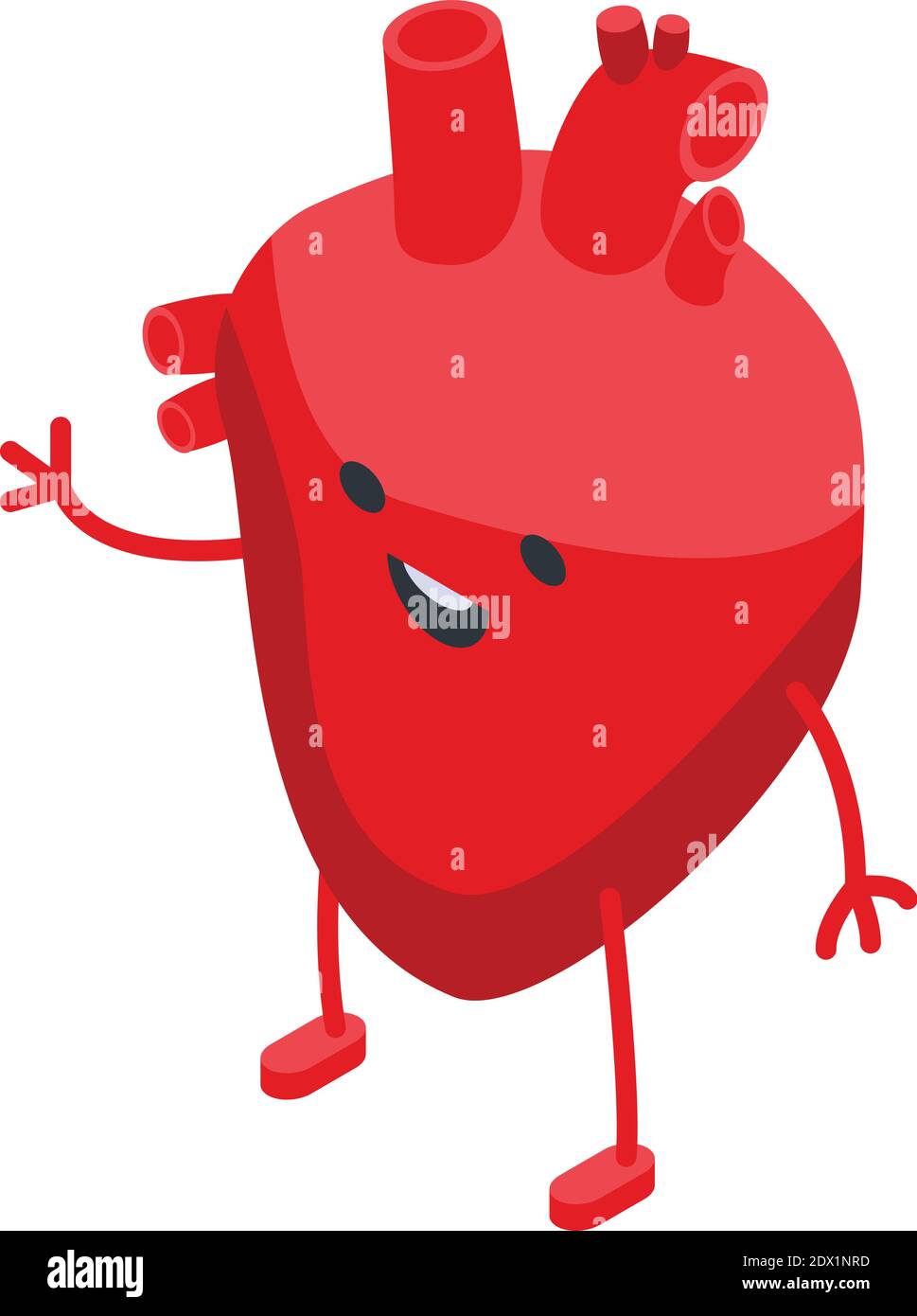 Red healthy heart icon. Isometric of red healthy heart vector icon for ...