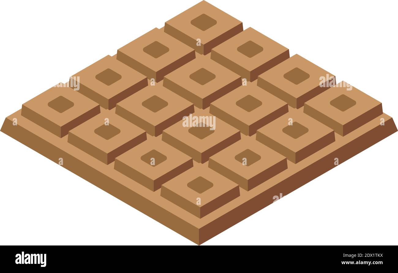 Chocolate milk bar icon. Isometric of chocolate milk bar vector icon ...