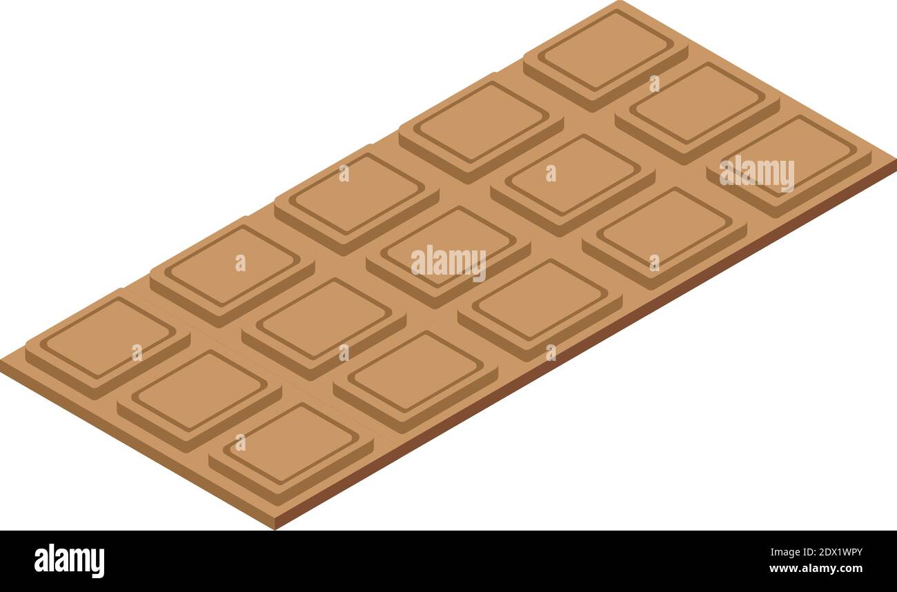 Modern chocolate bar icon. Isometric of modern chocolate bar vector ...