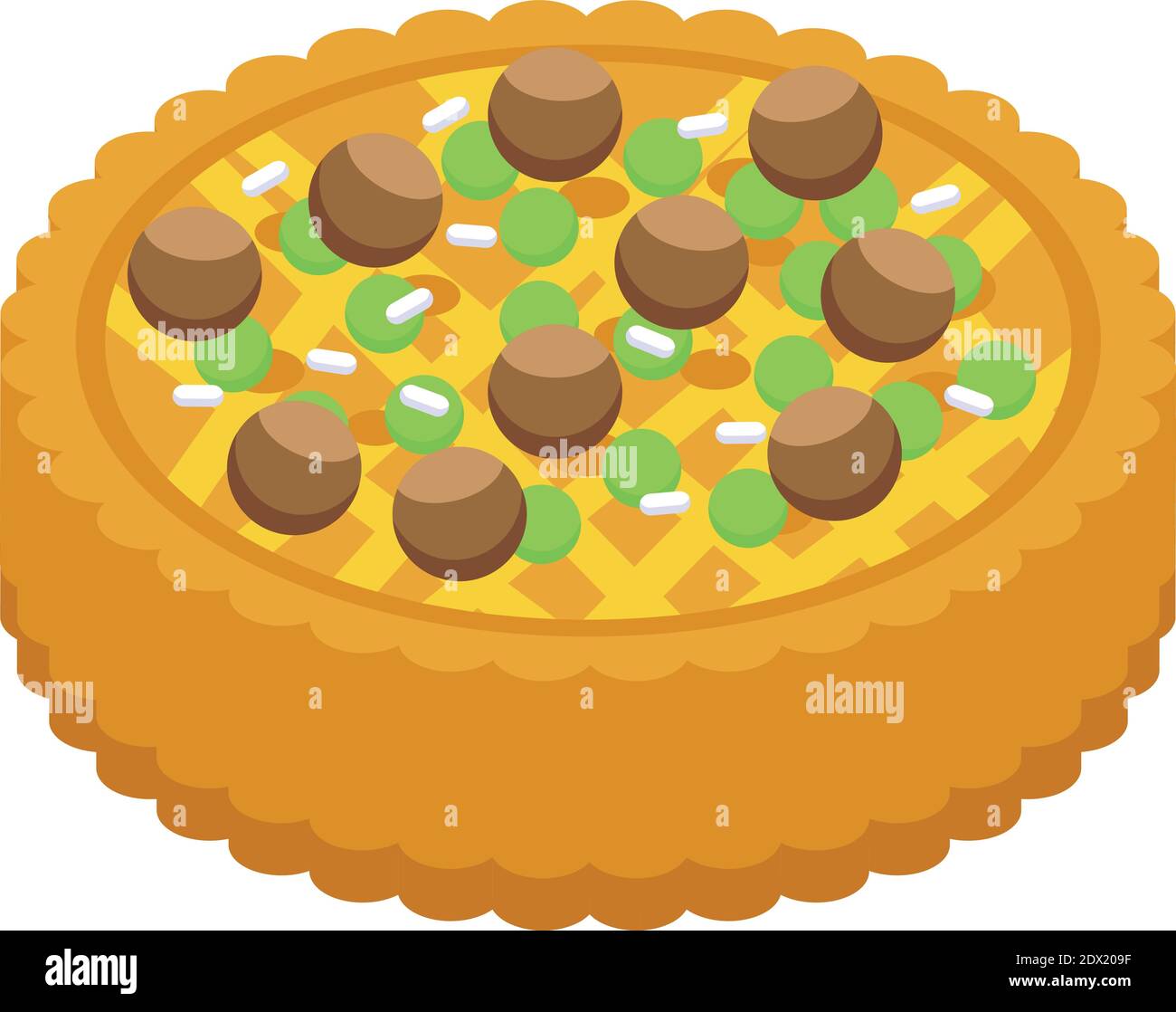 Chestnut cake icon. Isometric of chestnut cake vector icon for web ...