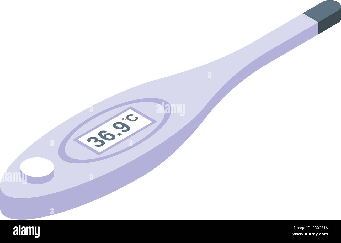 Indicator digital thermometer icon. Isometric of indicator digital ...