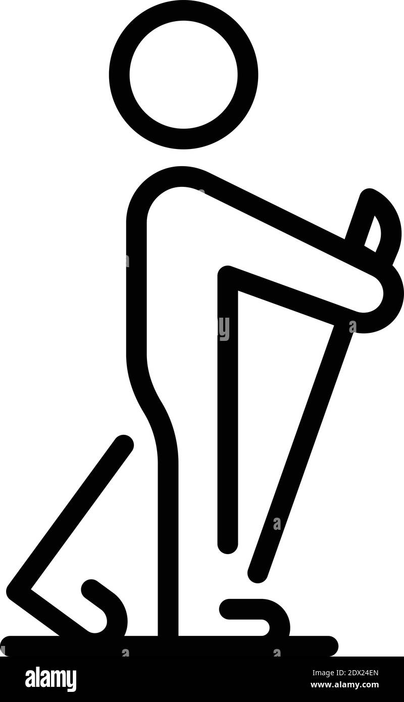 Active nordic walking icon. Outline active nordic walking vector icon ...