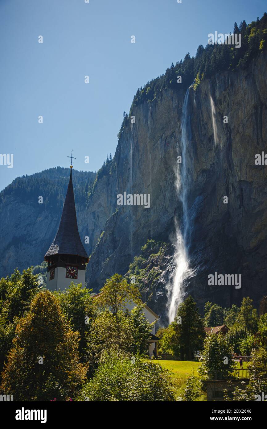 Staubbachfall in Lauterbrunnen, Switzerland, Waterfall, water, flow ...