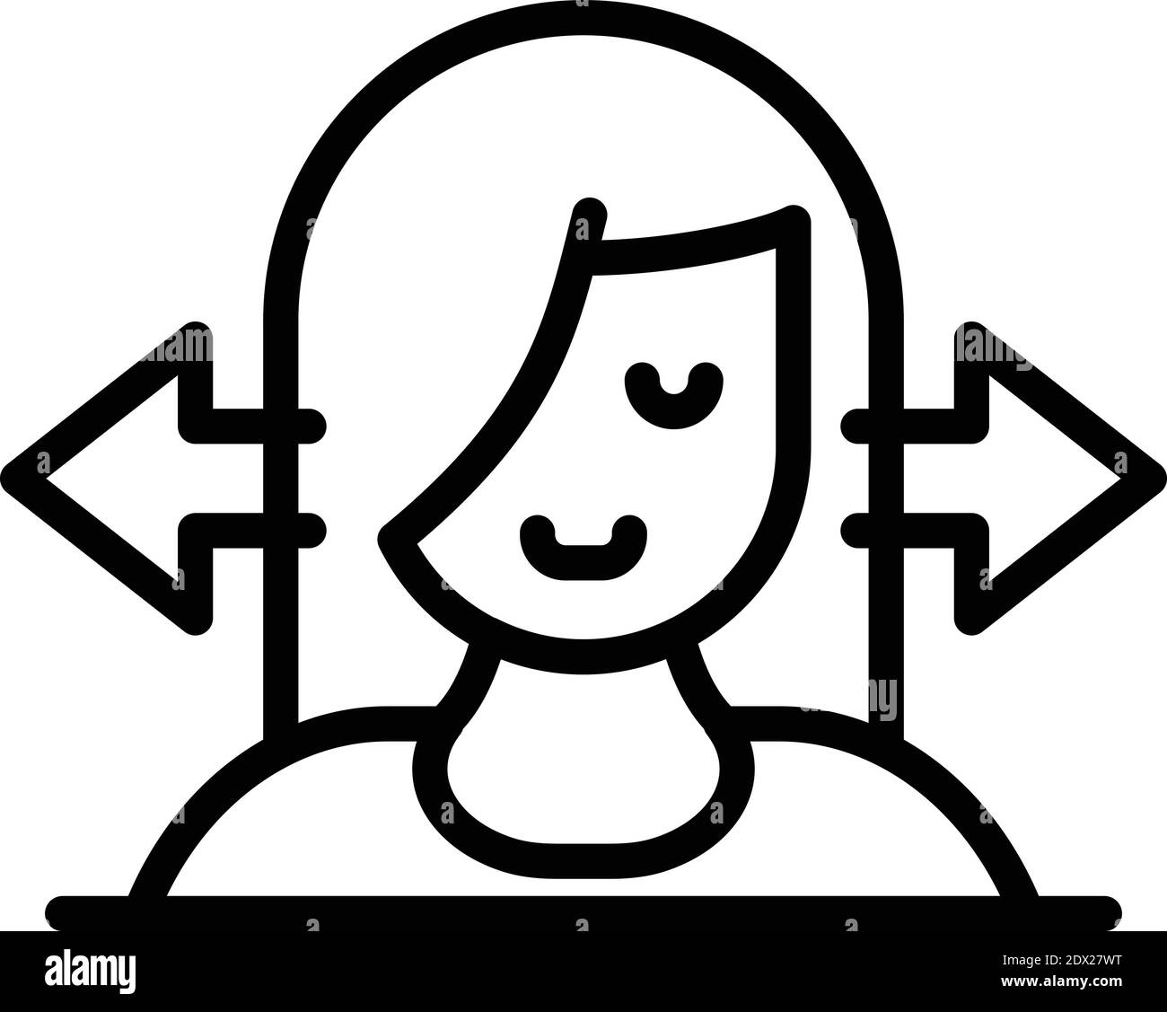 Discussion woman icon. Outline discussion woman vector icon for web ...
