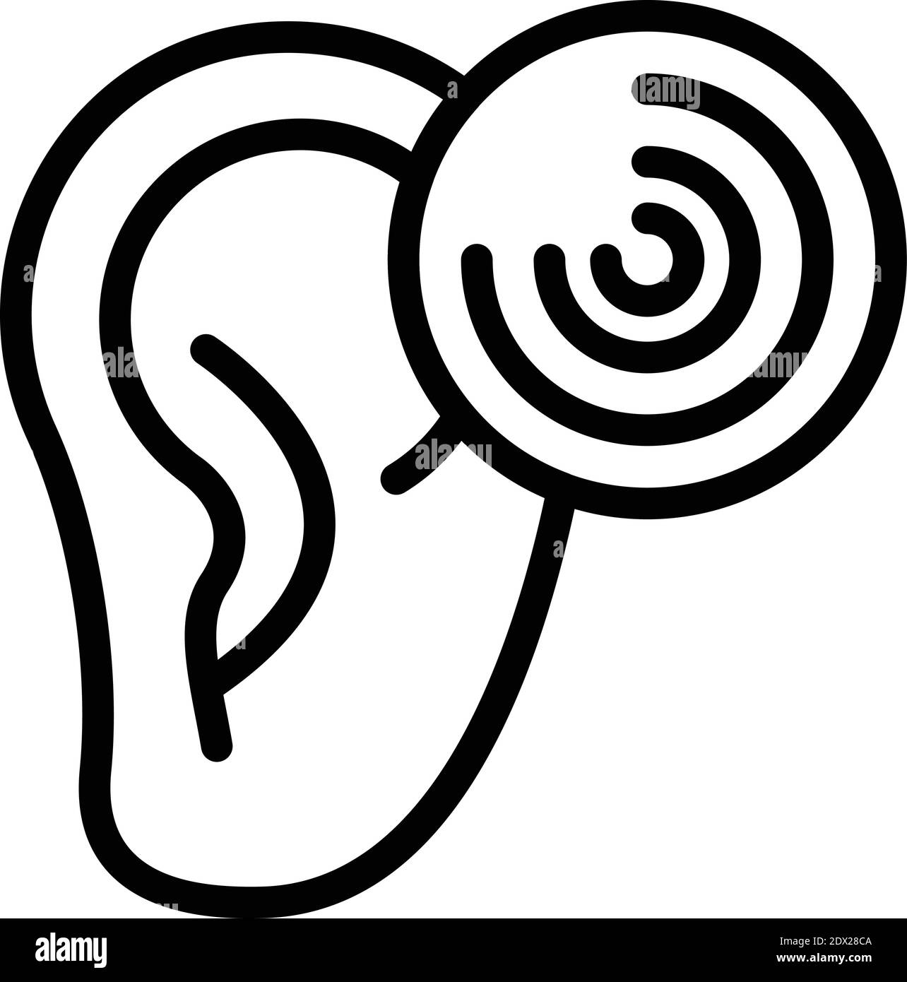 Ear sound icon. Outline ear sound vector icon for web design isolated ...
