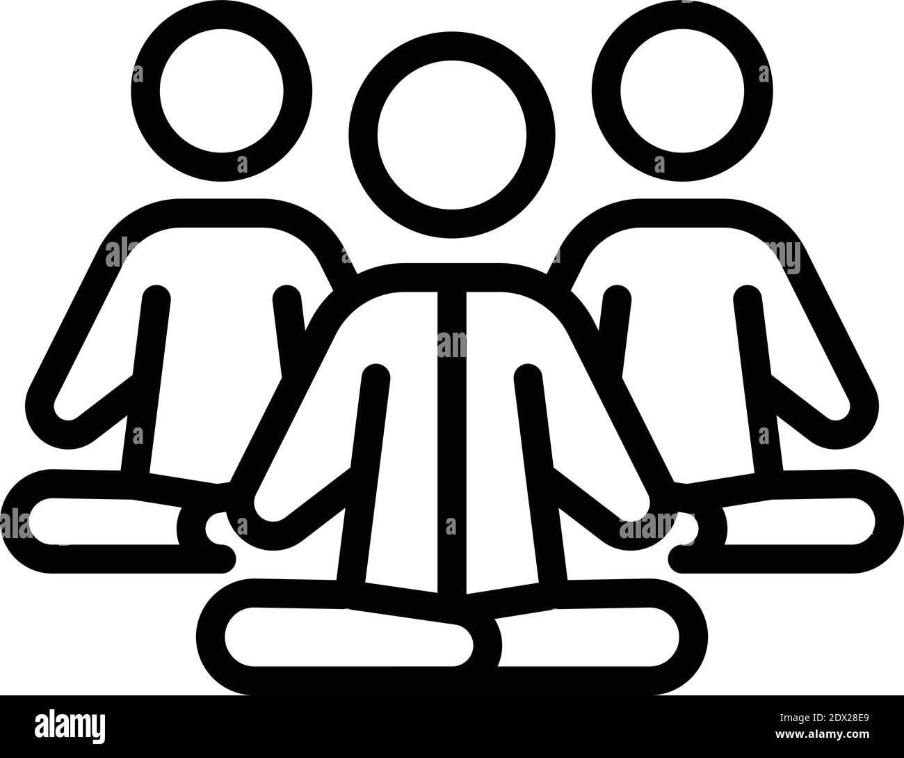Group meditation icon. Outline group meditation vector icon for web ...