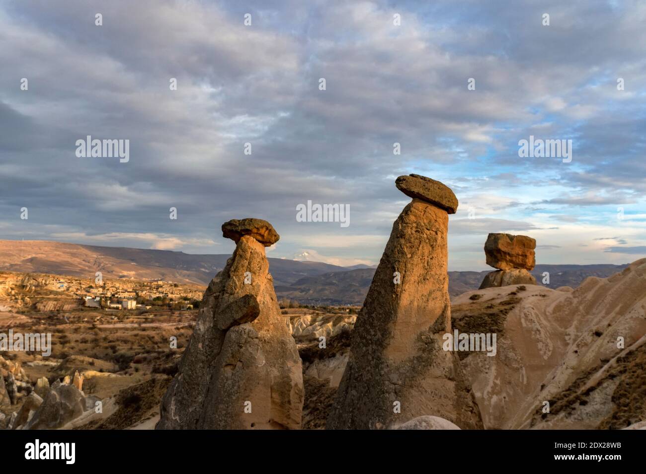 Fairy chimneys named the three beauties at Urgup, Cappadocia, Turkey ...