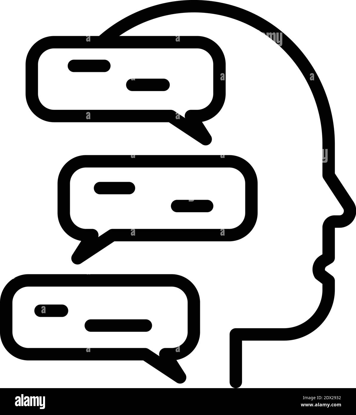 Mind chat bubble icon. Outline mind chat bubble vector icon for web ...