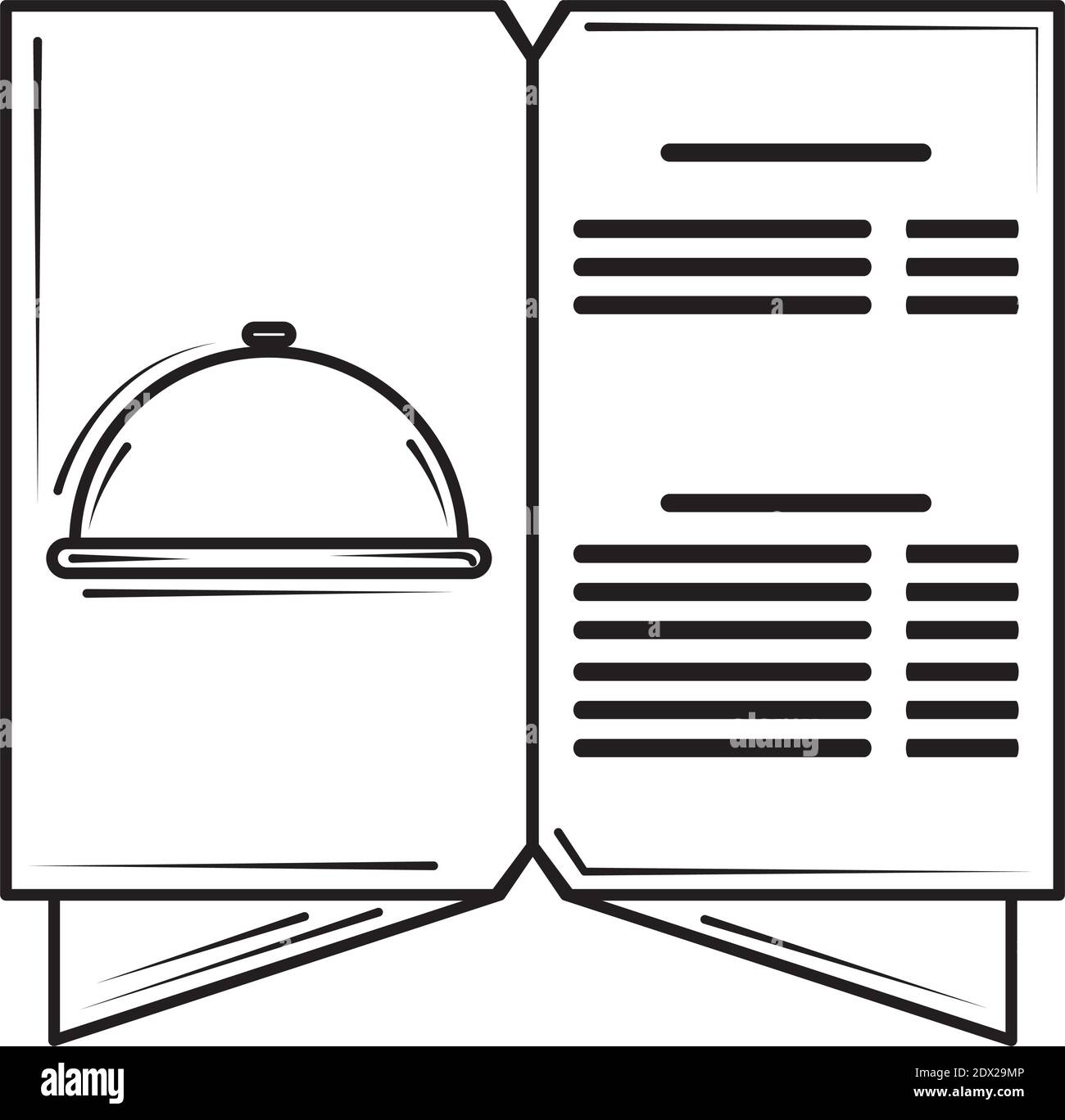 restaurant menu brochure food in line style vector illustration Stock ...