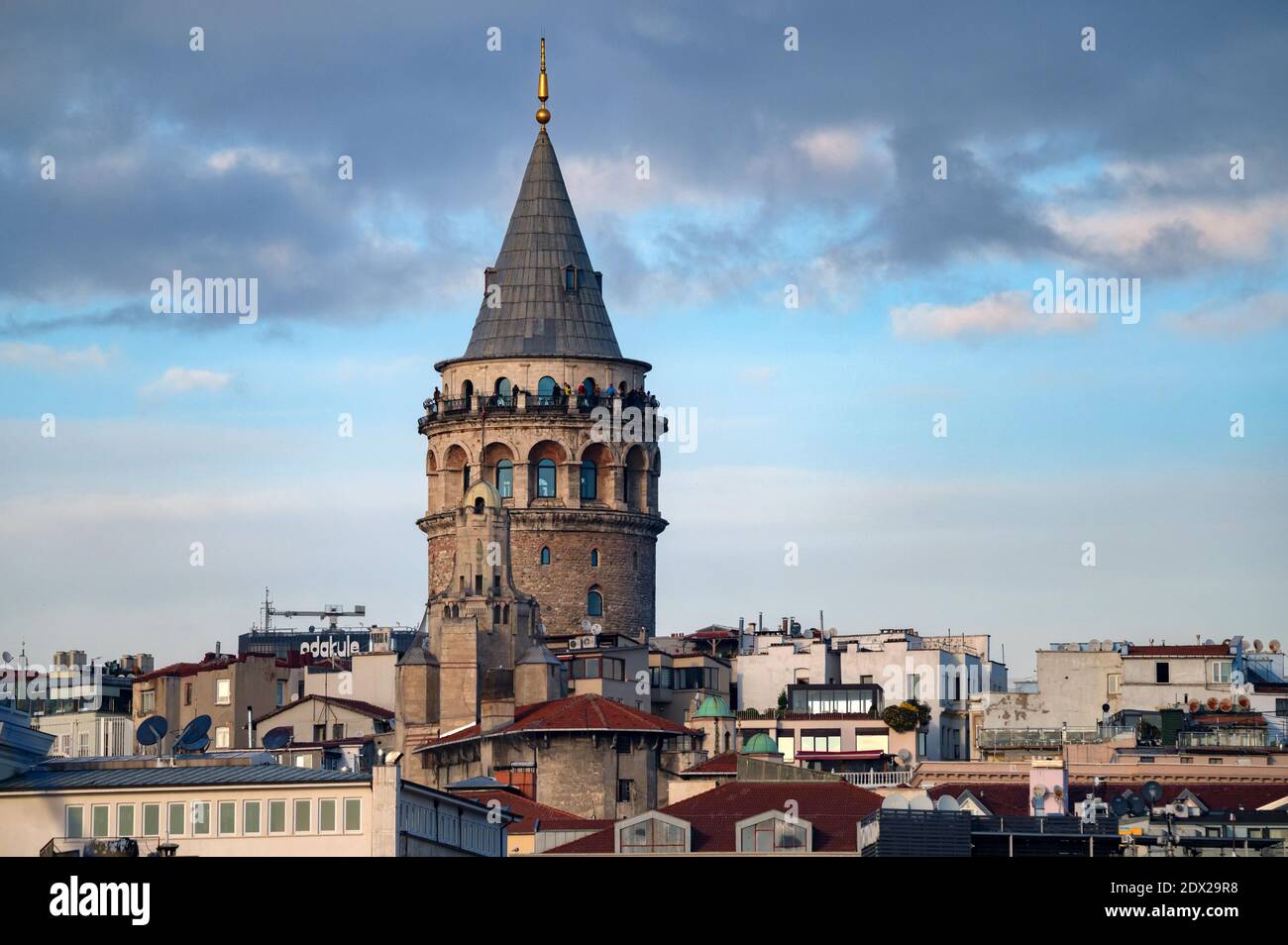 Istanbul cityscape in Turkey with Galata Tower, 14th-century city ...