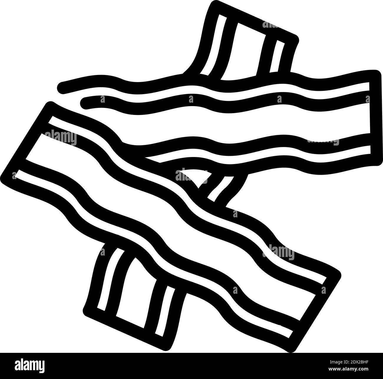 Bacon food icon. Outline bacon food vector icon for web design isolated ...