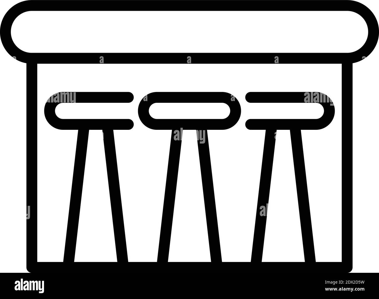 Bar table icon. Outline bar table vector icon for web design isolated ...