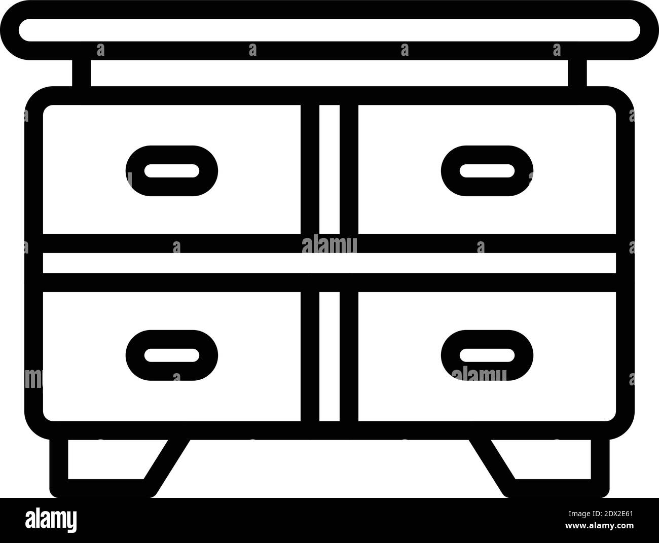 Table drawer icon. Outline table drawer vector icon for web design ...