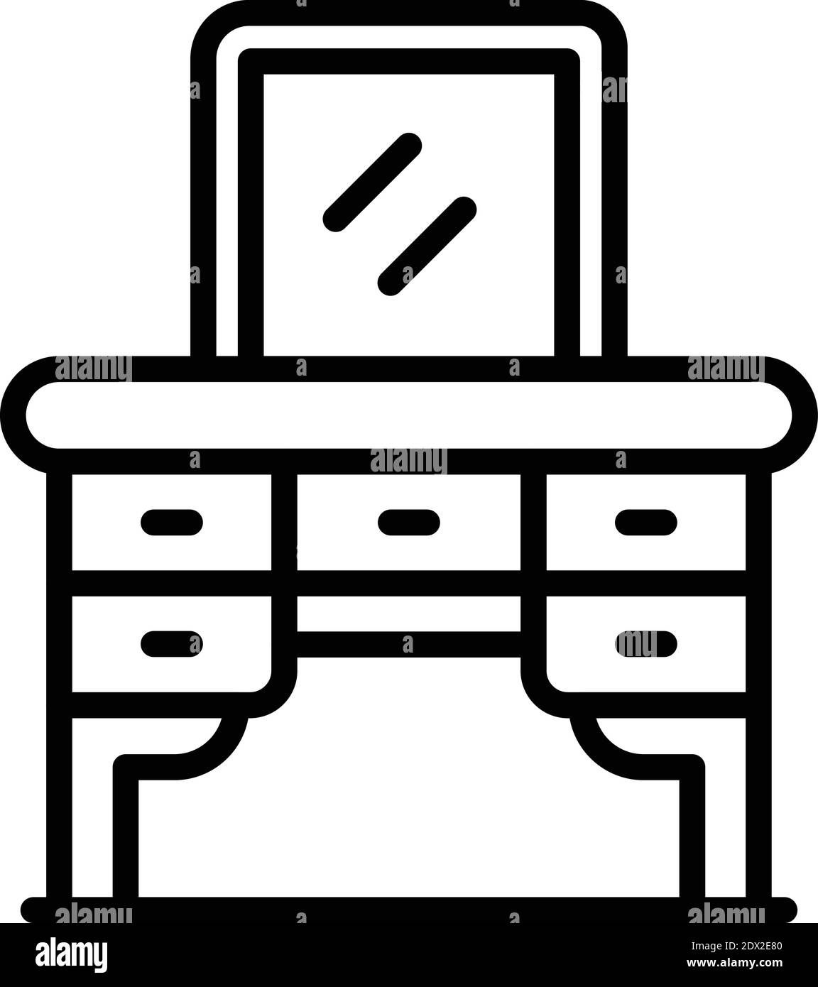 Woman mirror table icon. Outline woman mirror table vector icon for web ...