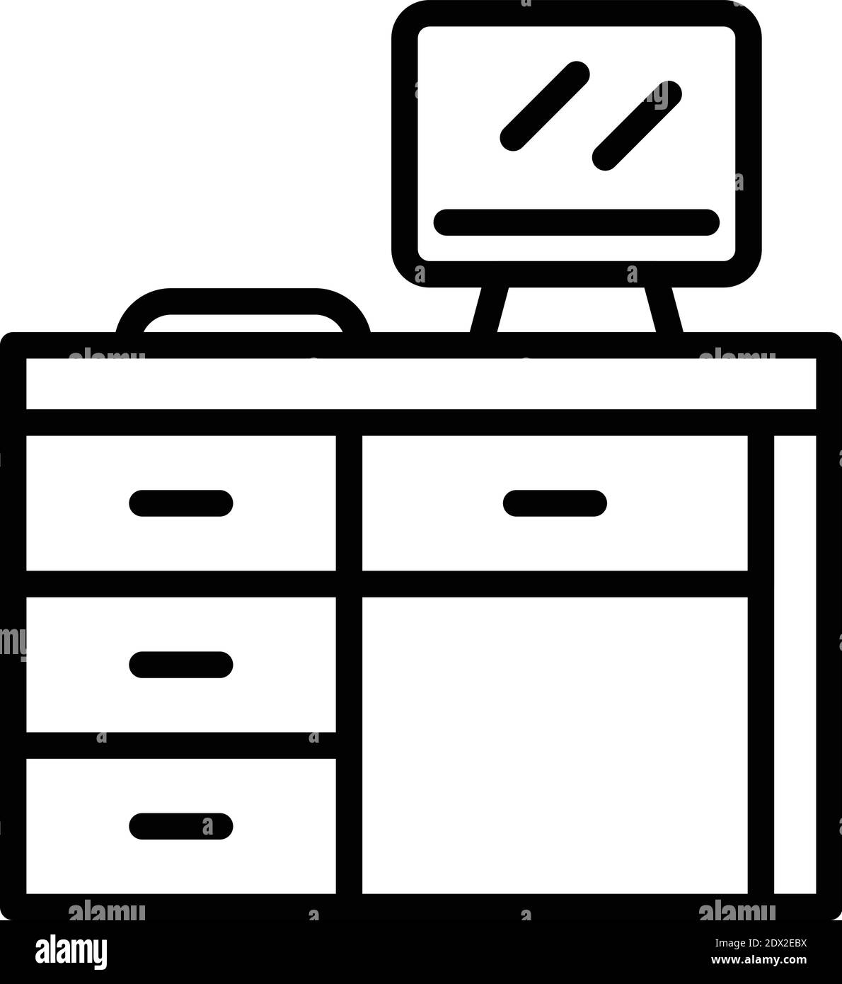 Pc table icon. Outline pc table vector icon for web design isolated on ...
