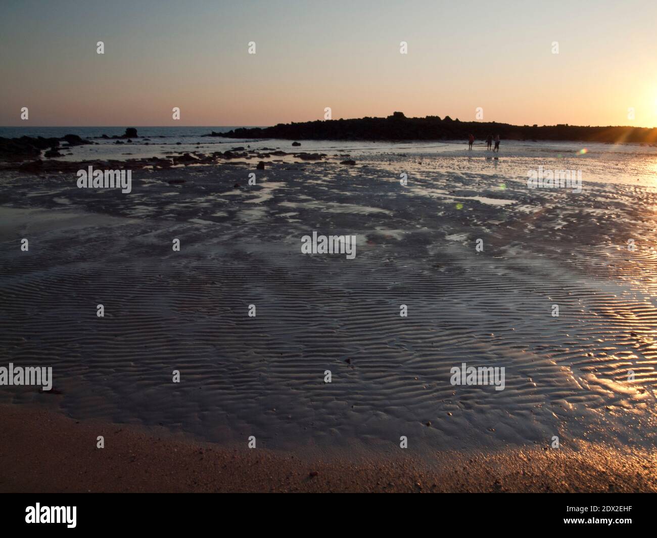 Sand patterns at low tide on the beach at Middle Lagoon, Dampier ...