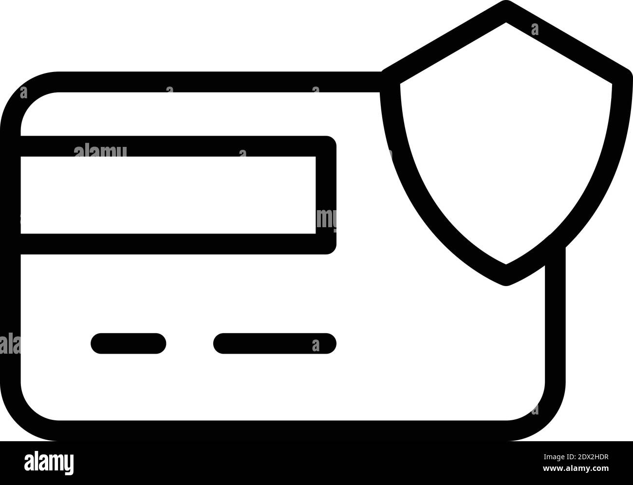 Secured bank card icon. Outline secured bank card vector icon for web ...