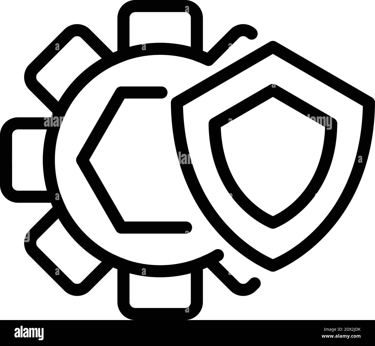 Gear wheel control icon. Outline gear wheel control vector icon for web ...