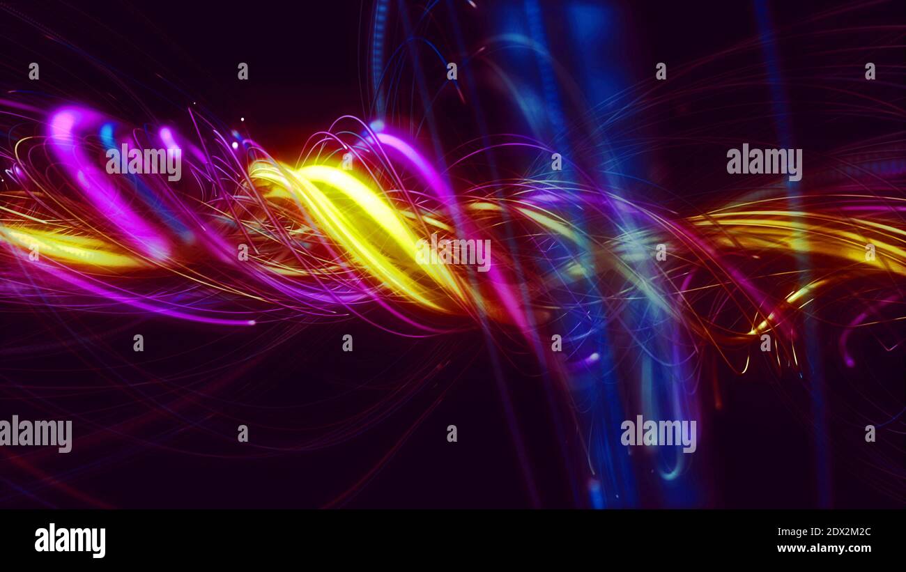 Glowing Lines Rainbow Flow Multi color strings, Shining Rays Backdrop Illustration wallpaper ...