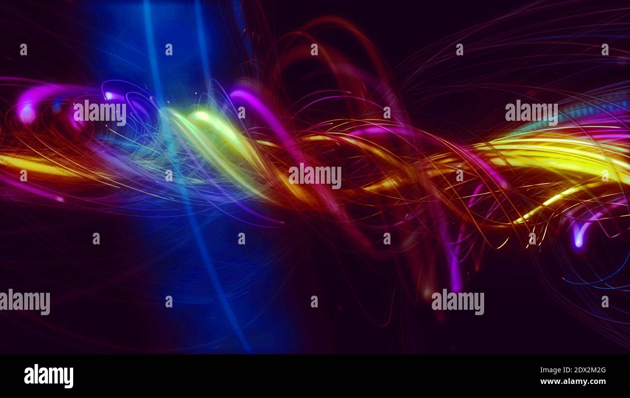 Glowing Lines Rainbow Flow Multi color strings, Shining Rays Backdrop ...
