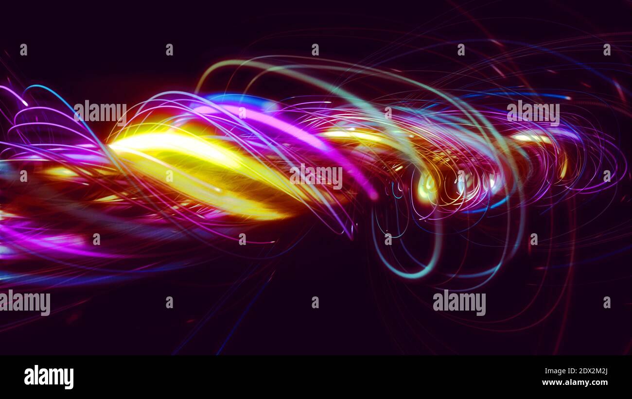 Glowing Lines Rainbow Flow Multi color strings, Shining Rays Backdrop ...