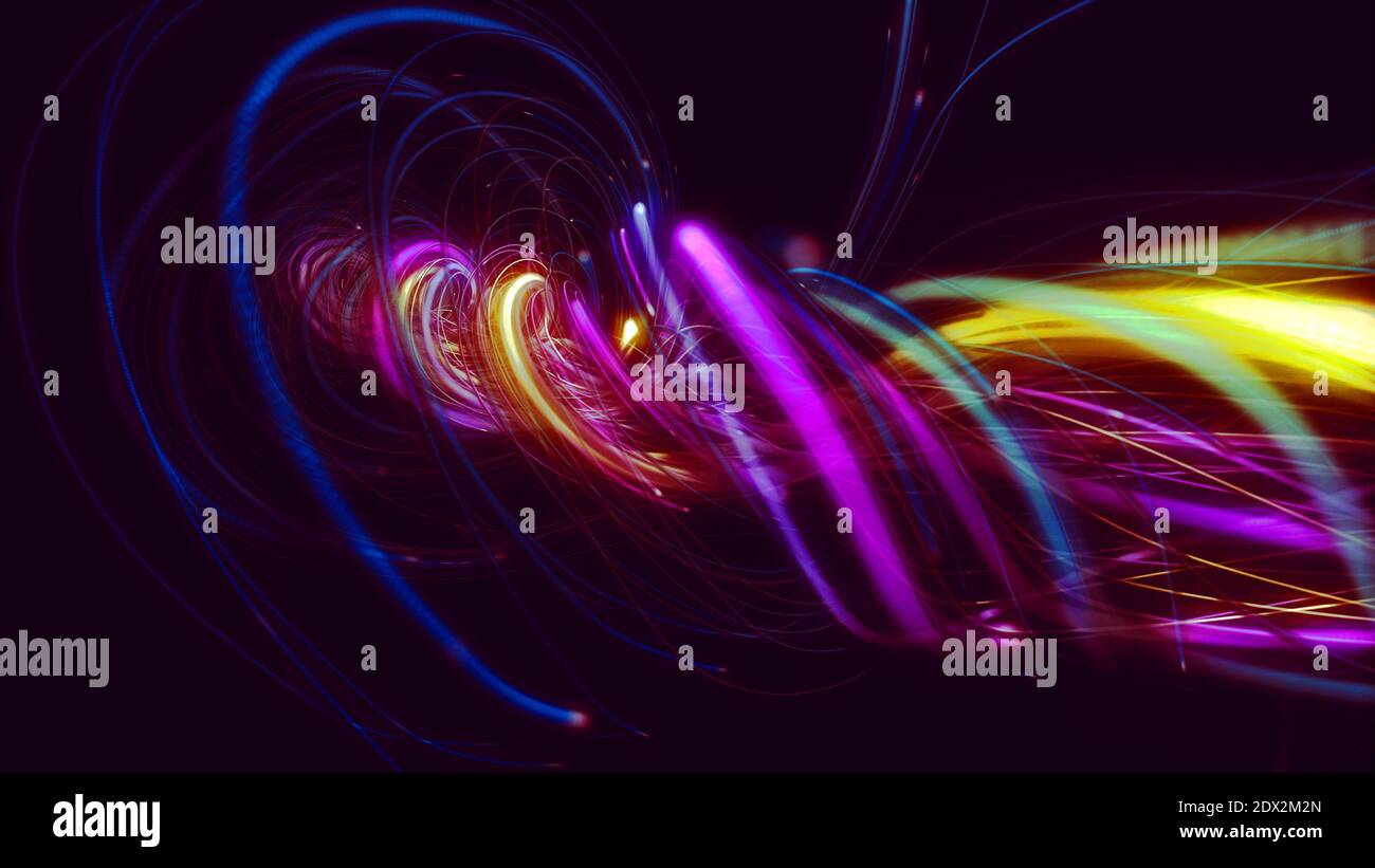 Glowing Lines Rainbow Flow Multi color strings, Shining Rays Backdrop ...