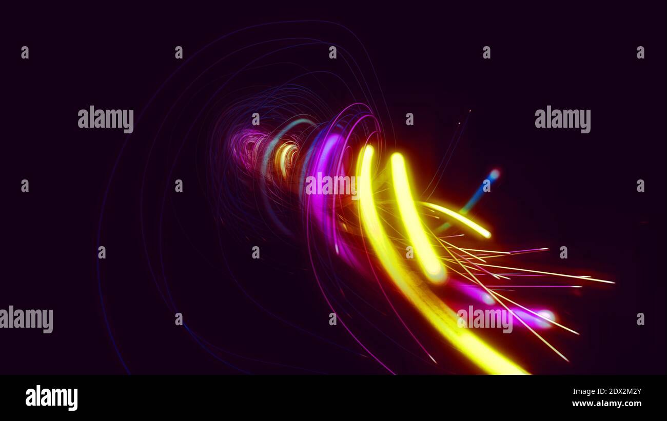 Glowing Lines Rainbow Flow Multi color strings, Shining Rays Backdrop ...