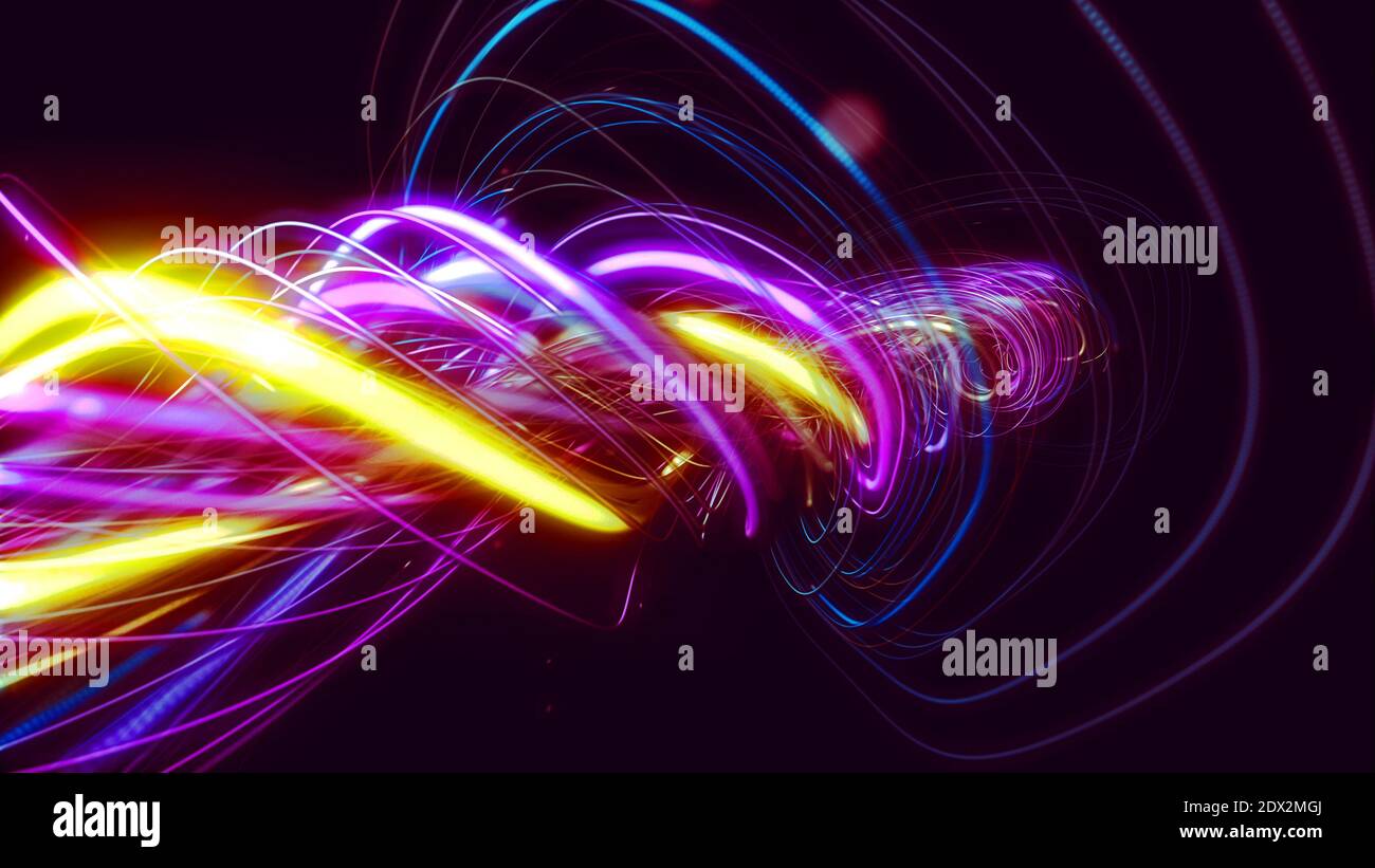 Glowing Lines Rainbow Flow Multi color strings, Shining Rays Backdrop Illustration wallpaper ...