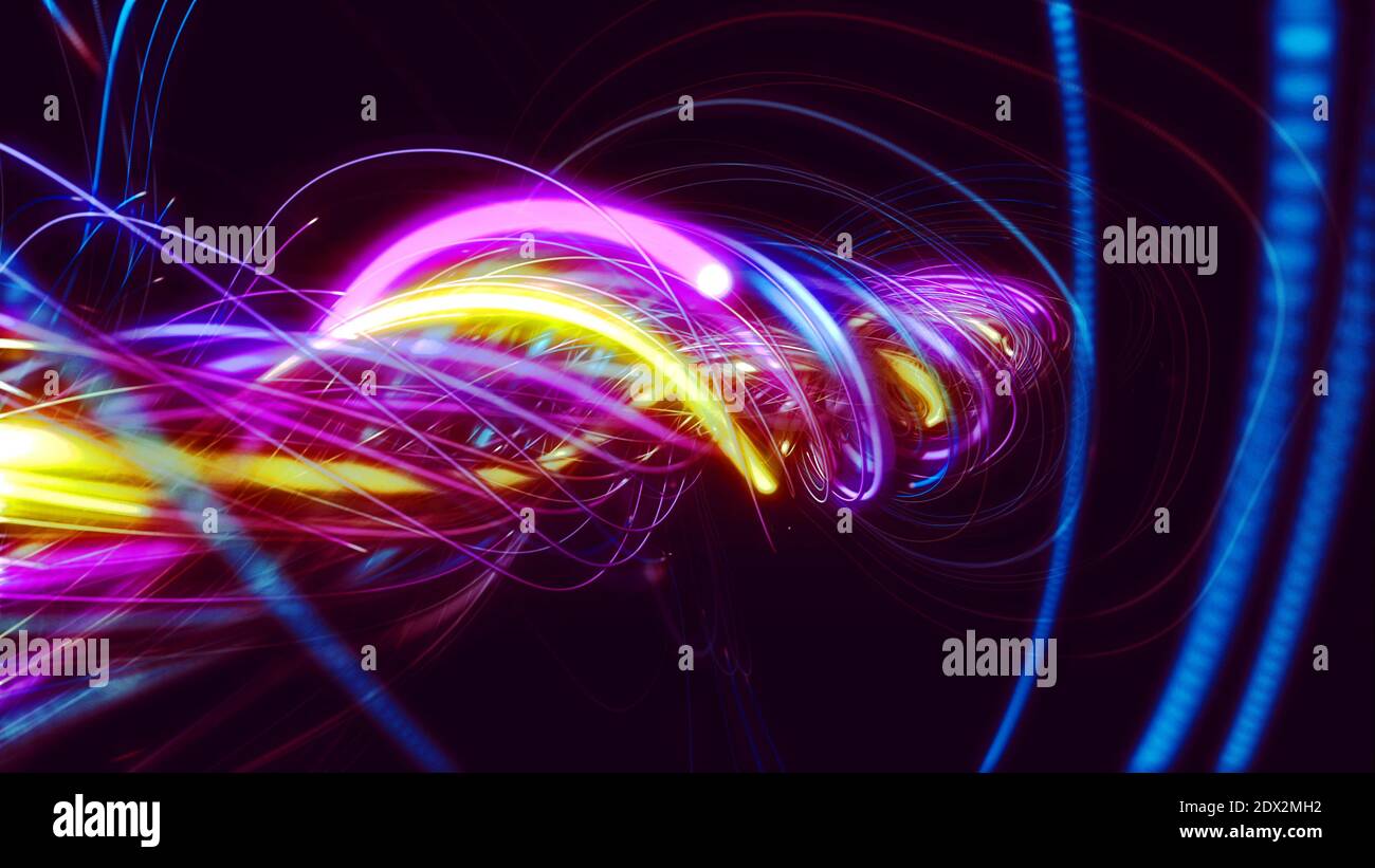 Glowing Lines Rainbow Flow Multi color strings, Shining Rays Backdrop Illustration wallpaper ...