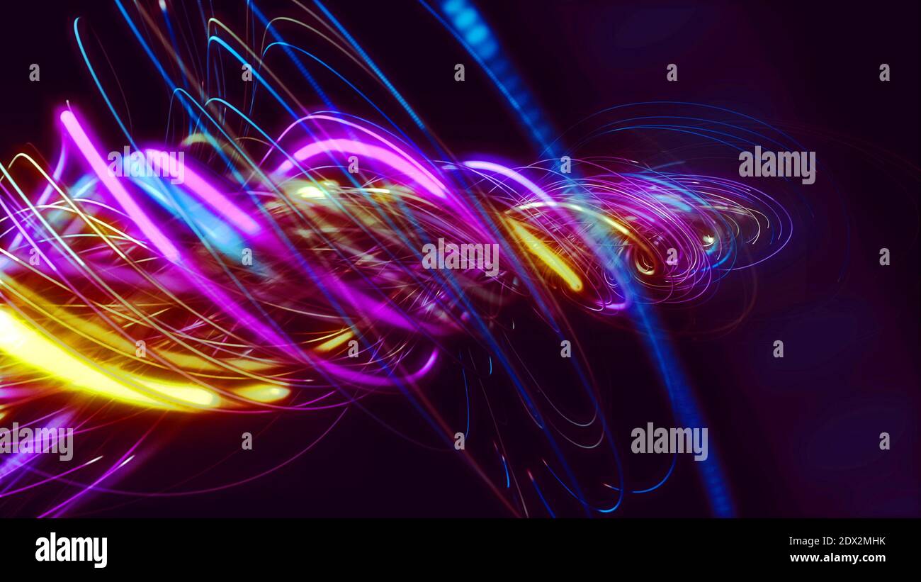 Glowing Lines Rainbow Flow Multi color strings, Shining Rays Backdrop ...