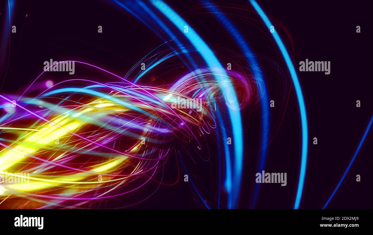 Glowing Lines Rainbow Flow Multi color strings, Shining Rays Backdrop ...