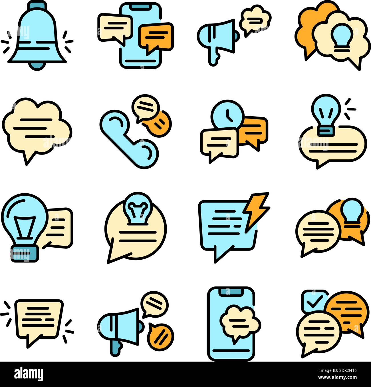 Tips icons set. Outline set of tips vector icons thin line color flat ...