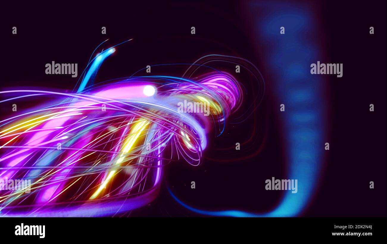 Glowing Lines Rainbow Flow Multi color strings, Shining Rays Backdrop ...