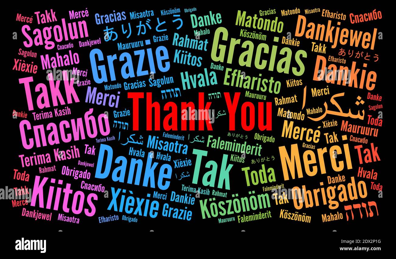 The Word Hvala Thank You In Many Different Languages Thank You