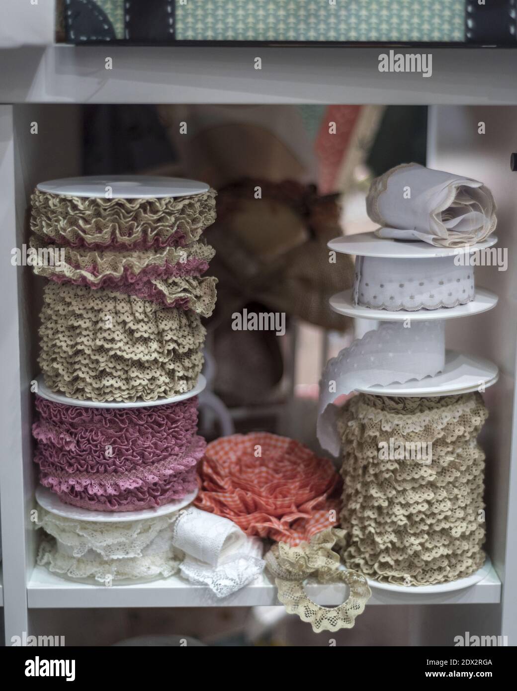 Ruffles fabric hi-res stock photography and images - Alamy