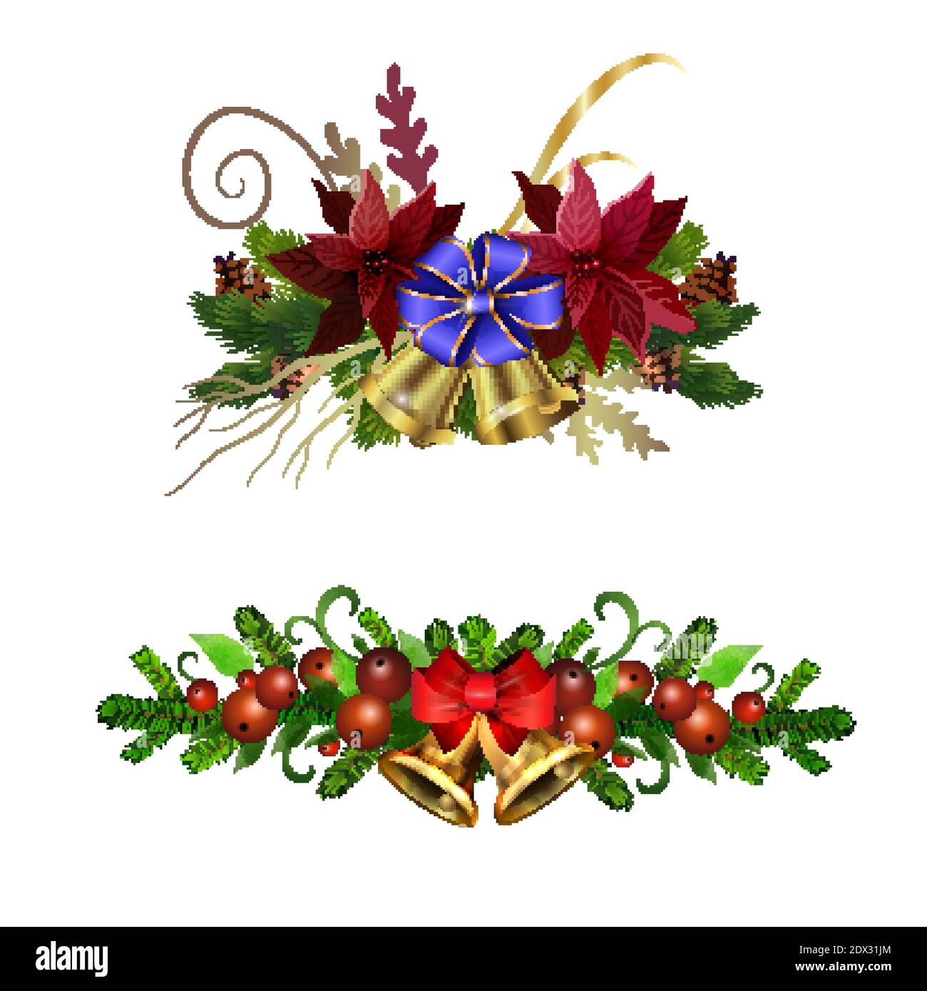 Christmas Holly brunches decoration vector Stock Vector Image & Art - Alamy
