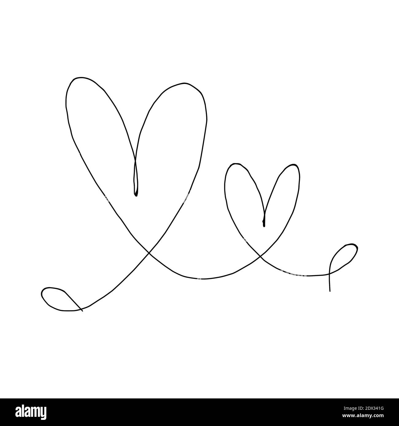 Two Hearts Become One Clipart Black