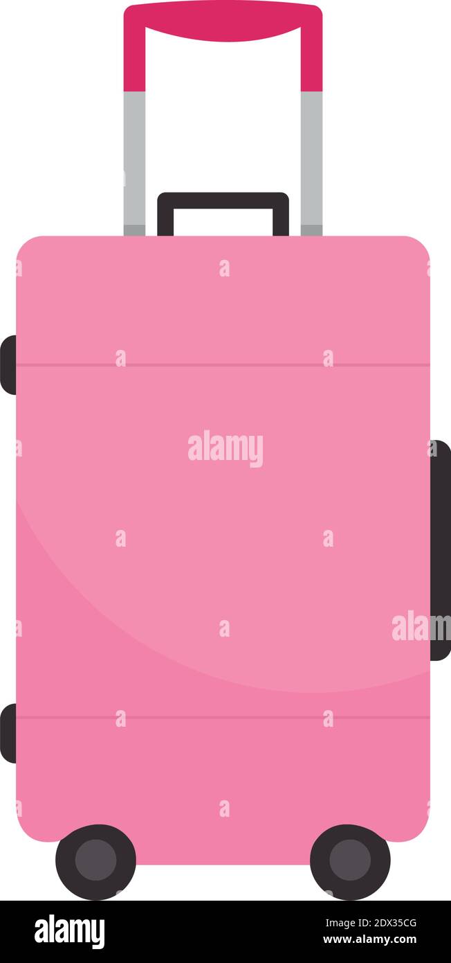 pink suitcase icon over white background, colorful design, vector ...