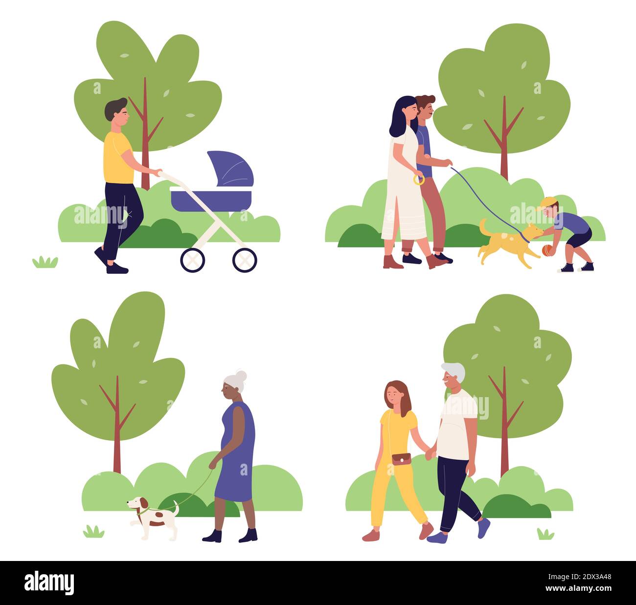 People Walking In The City Clip Art