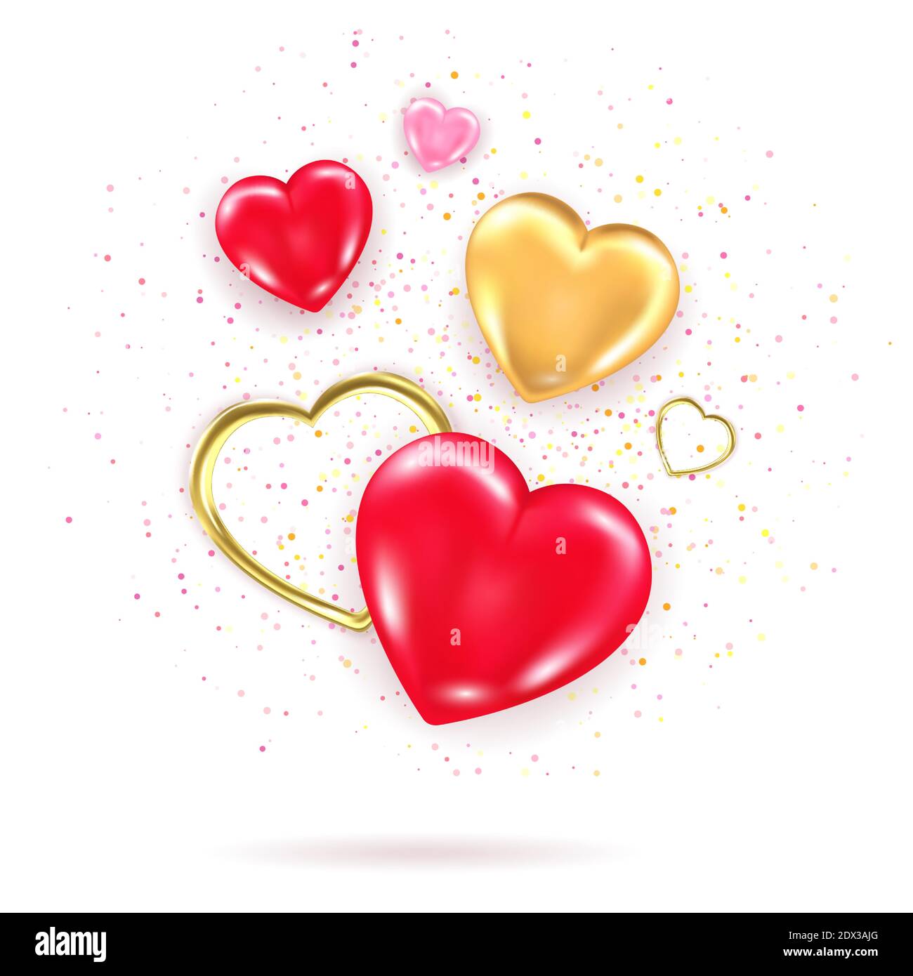 Golden balloon heart 3d Stock Vector Images - Alamy