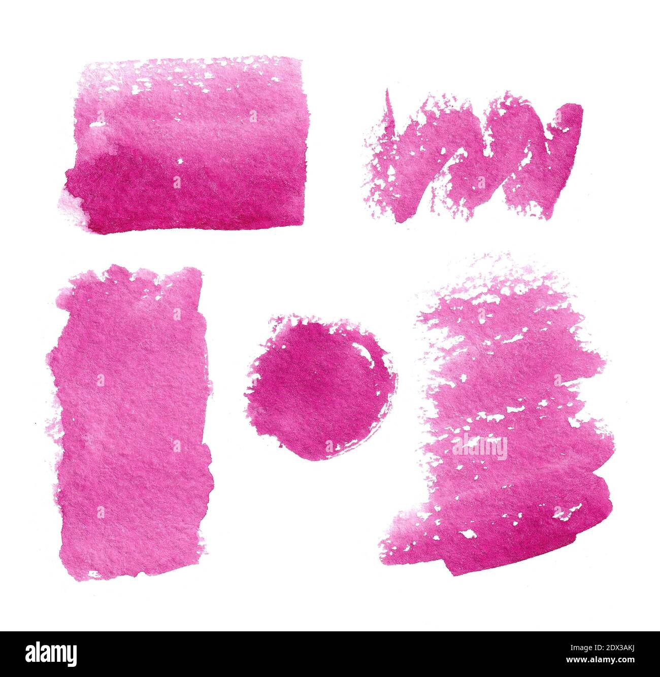 Set of watercolor spots on a white background. Watercolor textures with ...