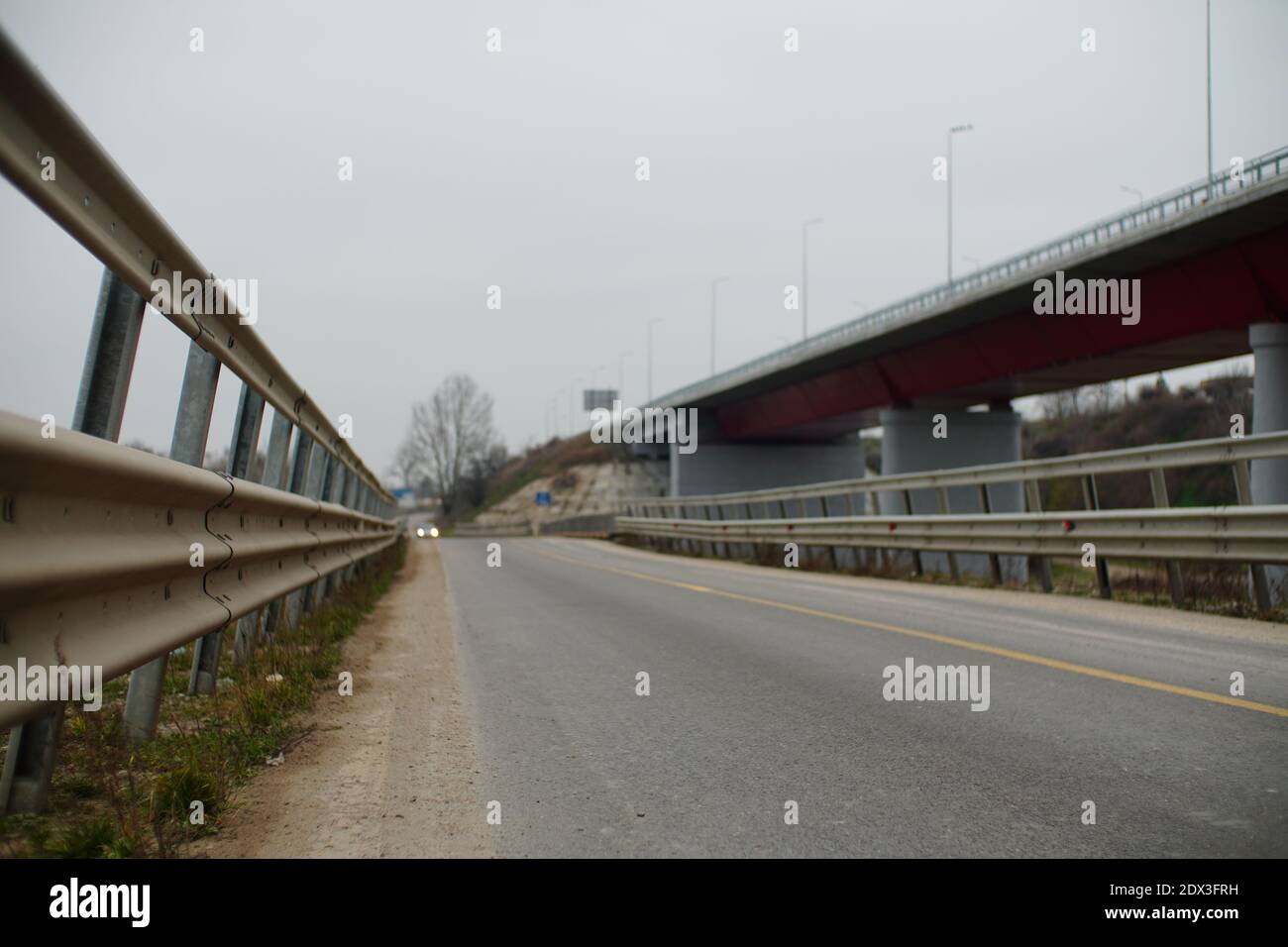 An old bridge lined with metal railings Stock Photo - Alamy