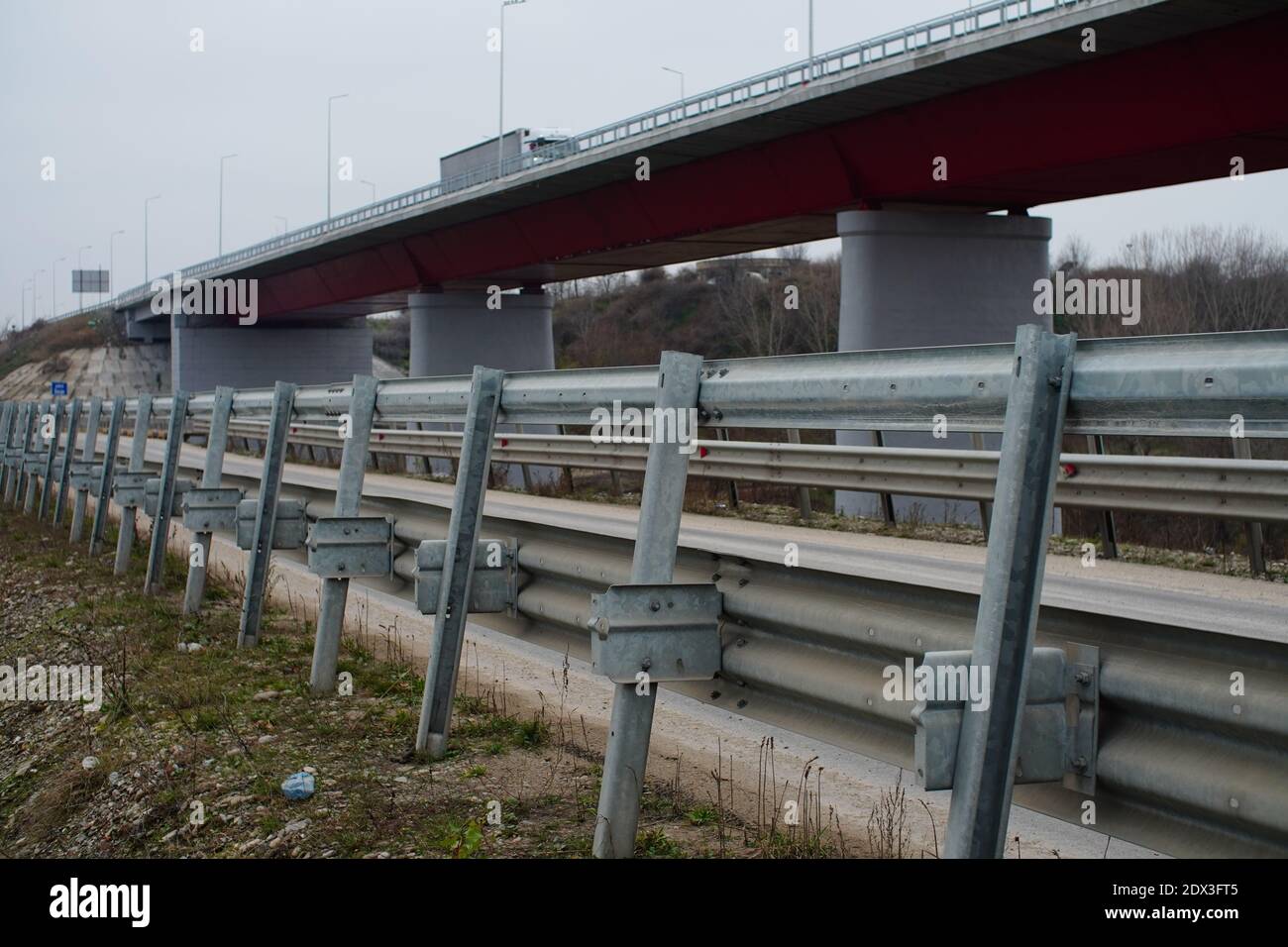 A c of metal railing of an old bridge Stock Photo - Alamy