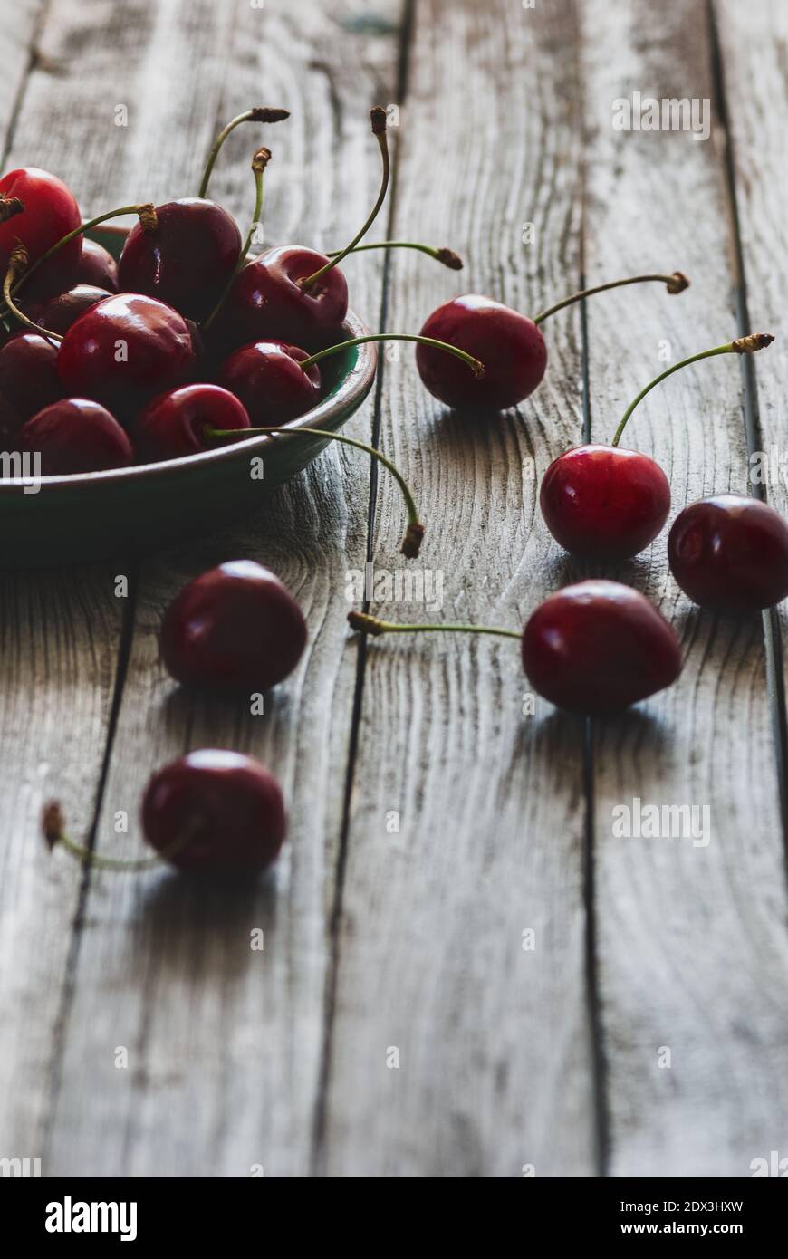 Cherries in vintage plate hi-res stock photography and images - Alamy
