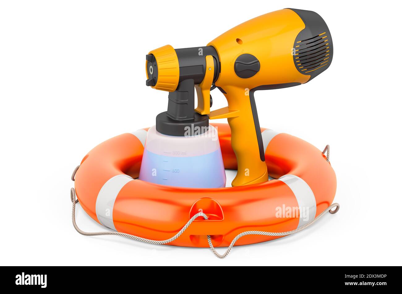 Repair and service of painting spray gun, 3D rendering isolated on ...