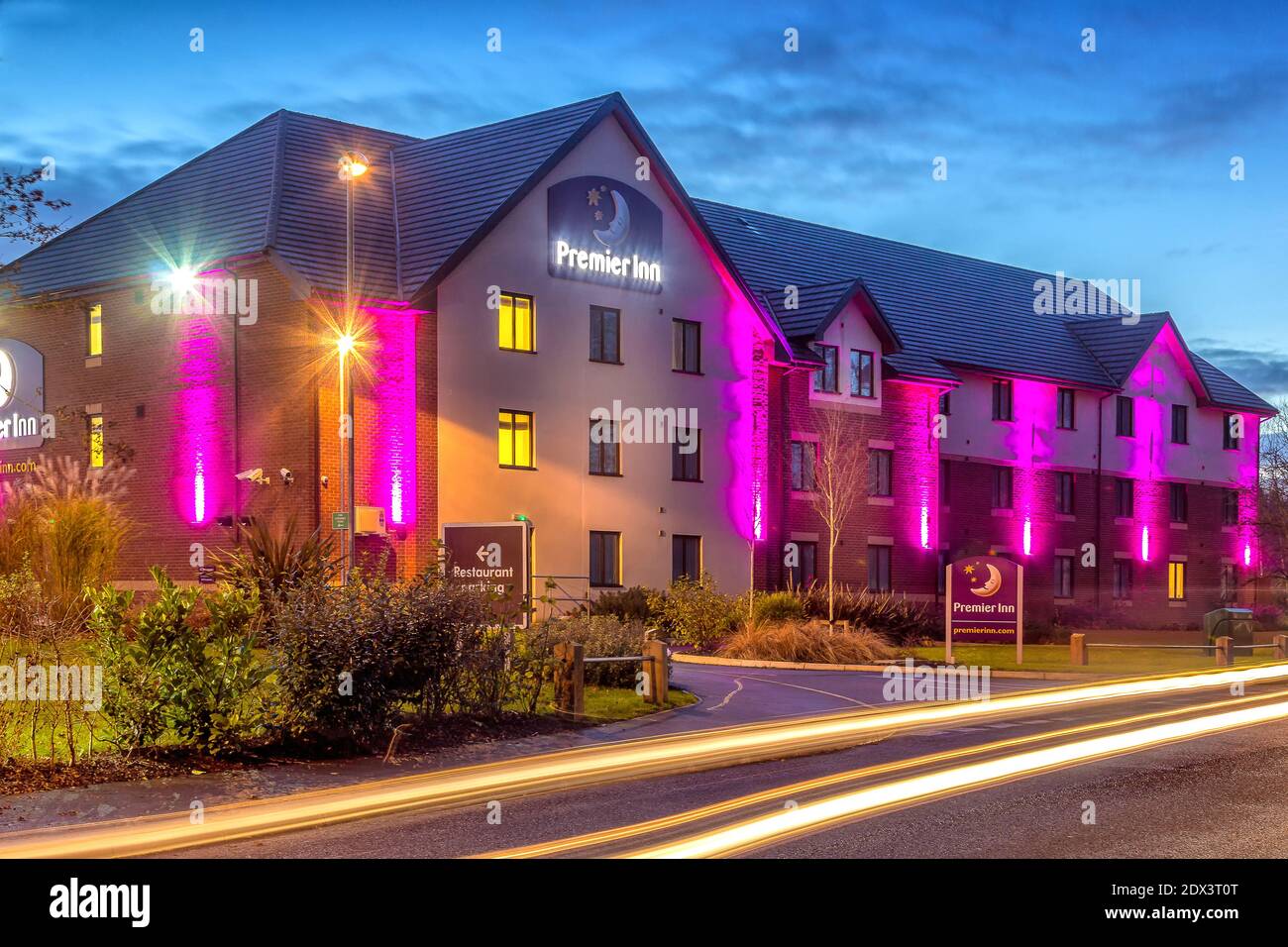 Premier Inn hotel after dark in Redditch, Worcestershire, England, UK ...